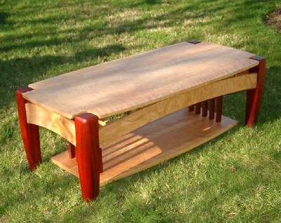 FLAME BIRCH AND PADOUK COFFEE TABLE