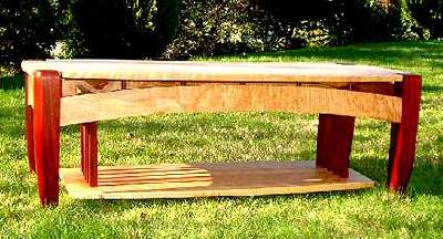 FLAME BIRCH AND PADOUK COFFEE TABLE